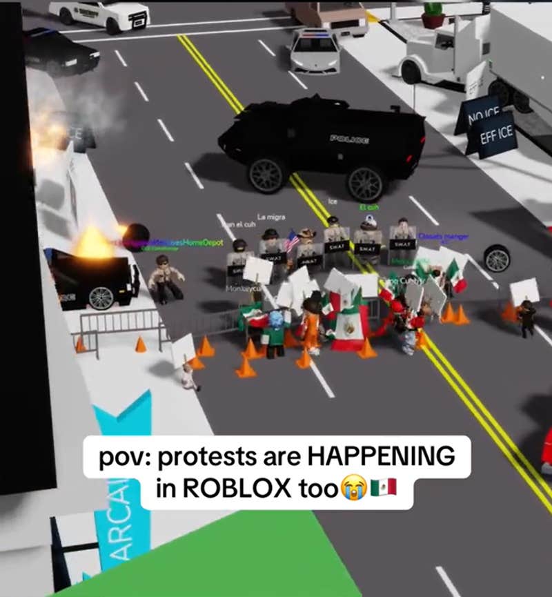 Kids are recreating real-world ICE protests inside Roblox