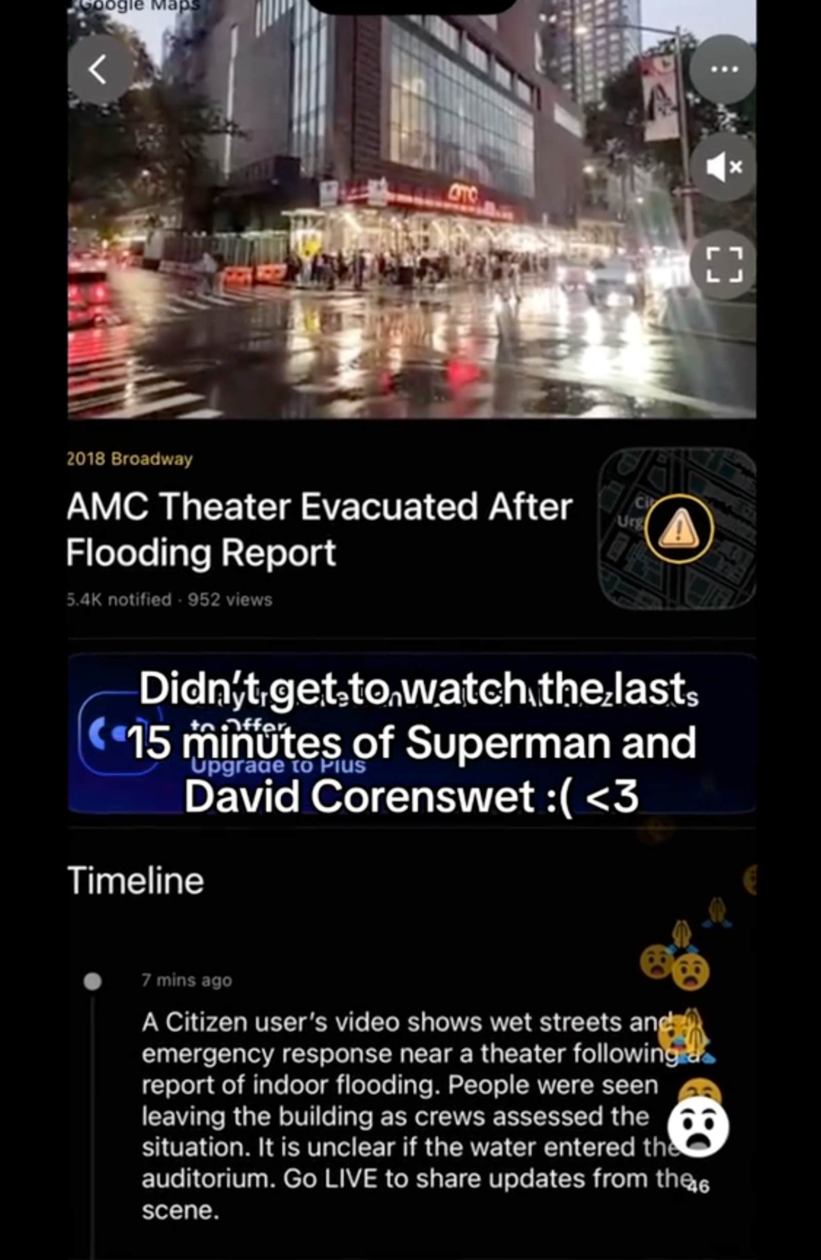 AMC Theaters Eject Moviegovers From Superman Due To Floods