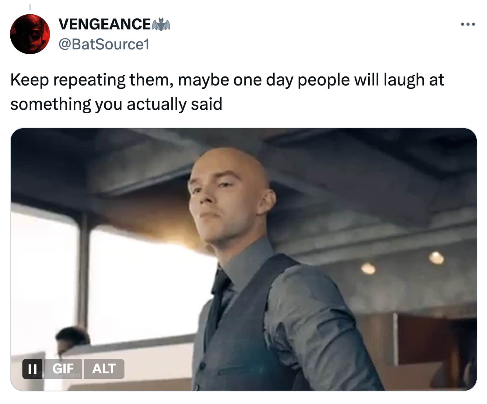 Good deeds Superman vs. bad deeds Lex Luthor