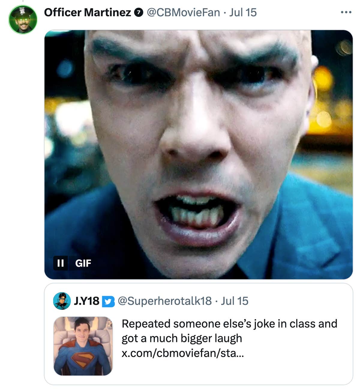 Good deeds Superman vs. bad deeds Lex Luthor