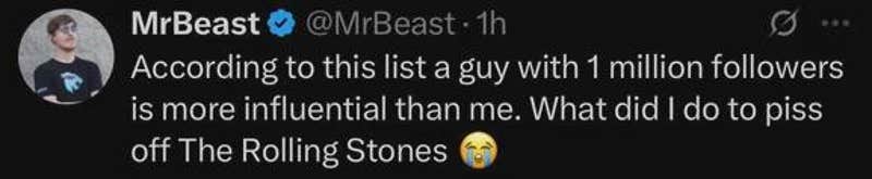 MrBeast Mocked For Thin Skin, Confusing Rolling Stone