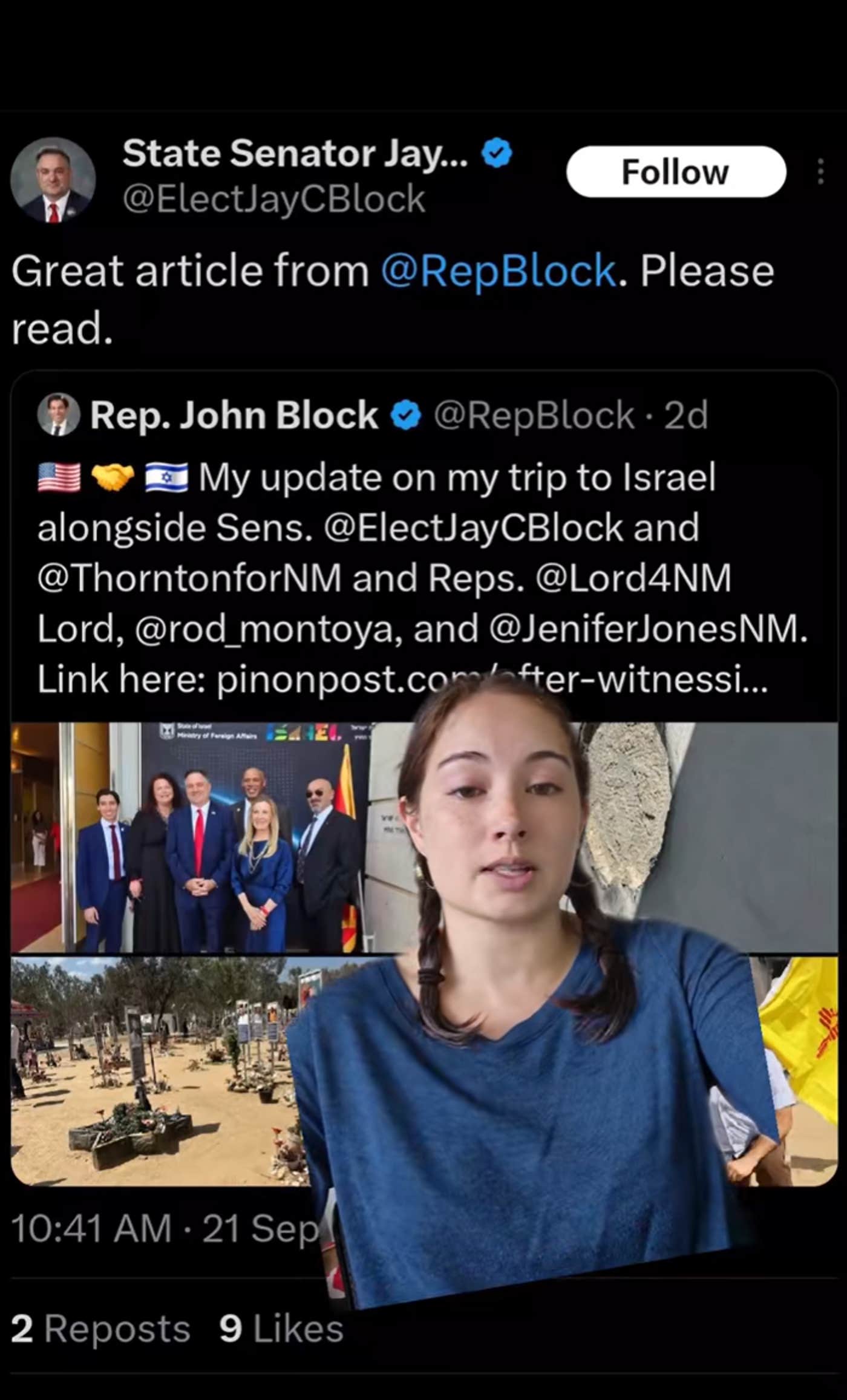 GOP Senator Jay Block's daughter slams his Israel trip with Netanyahu ...