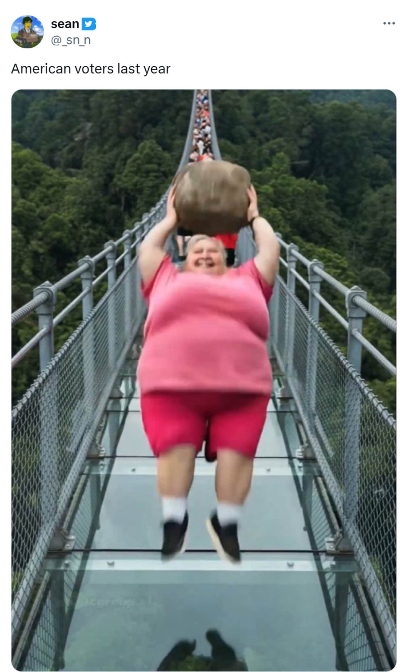 How an AI slop video of a woman smashing a glass bridge with a rock ...