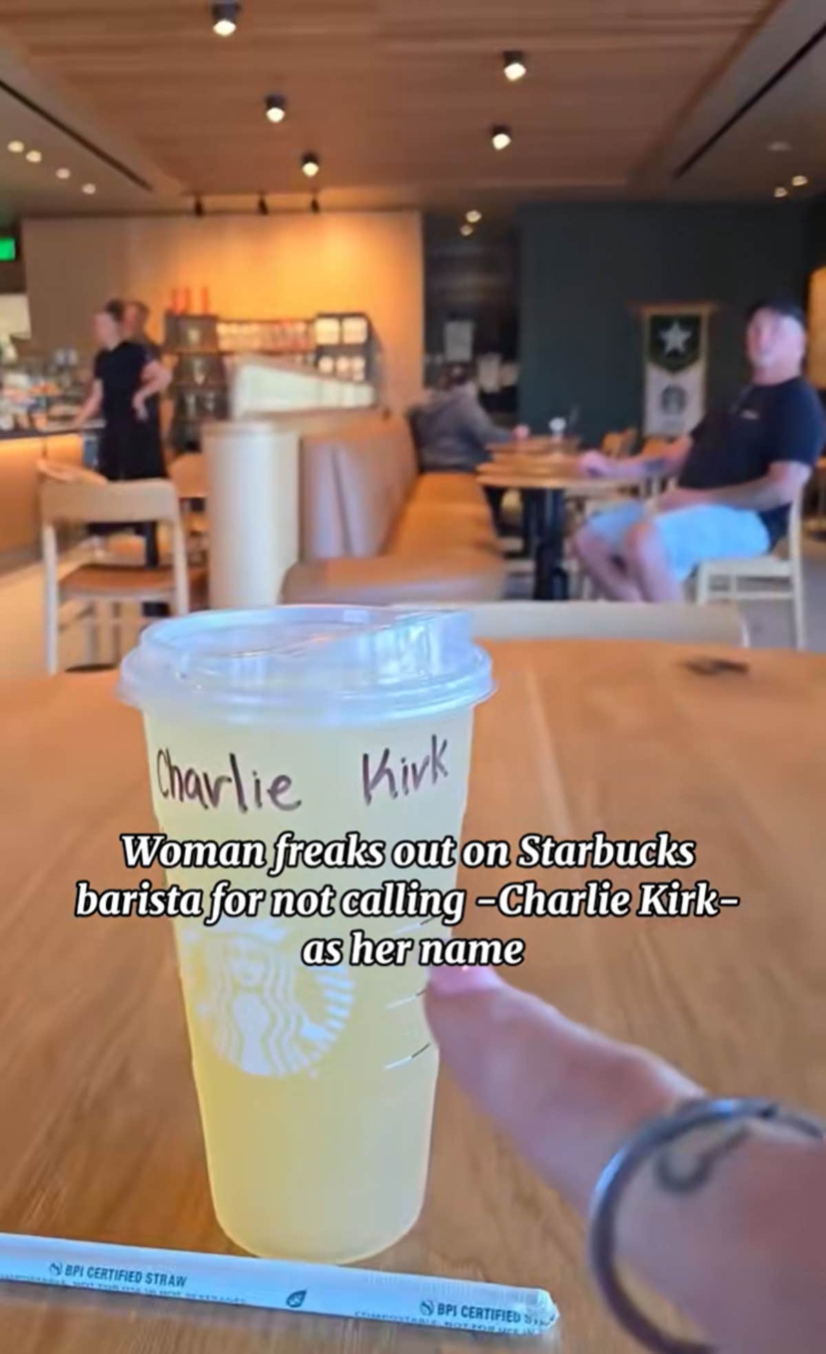 Woman claims Starbucks barista refused to call out "Charlie Kirk"