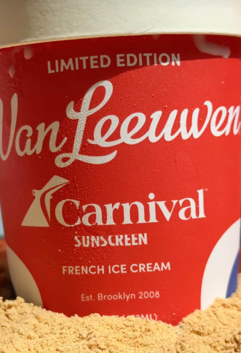 Sunscreen ice cream? Carnival Cruise Line and Van Leeuwen say yes