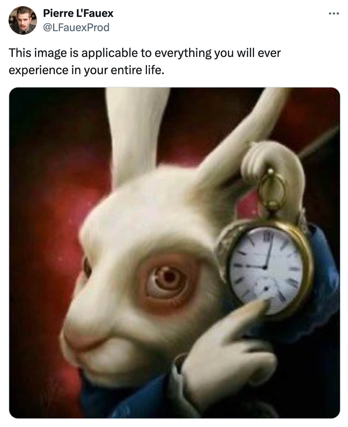 The “white rabbit pointing at a clock” meme explained: origins, meaning ...