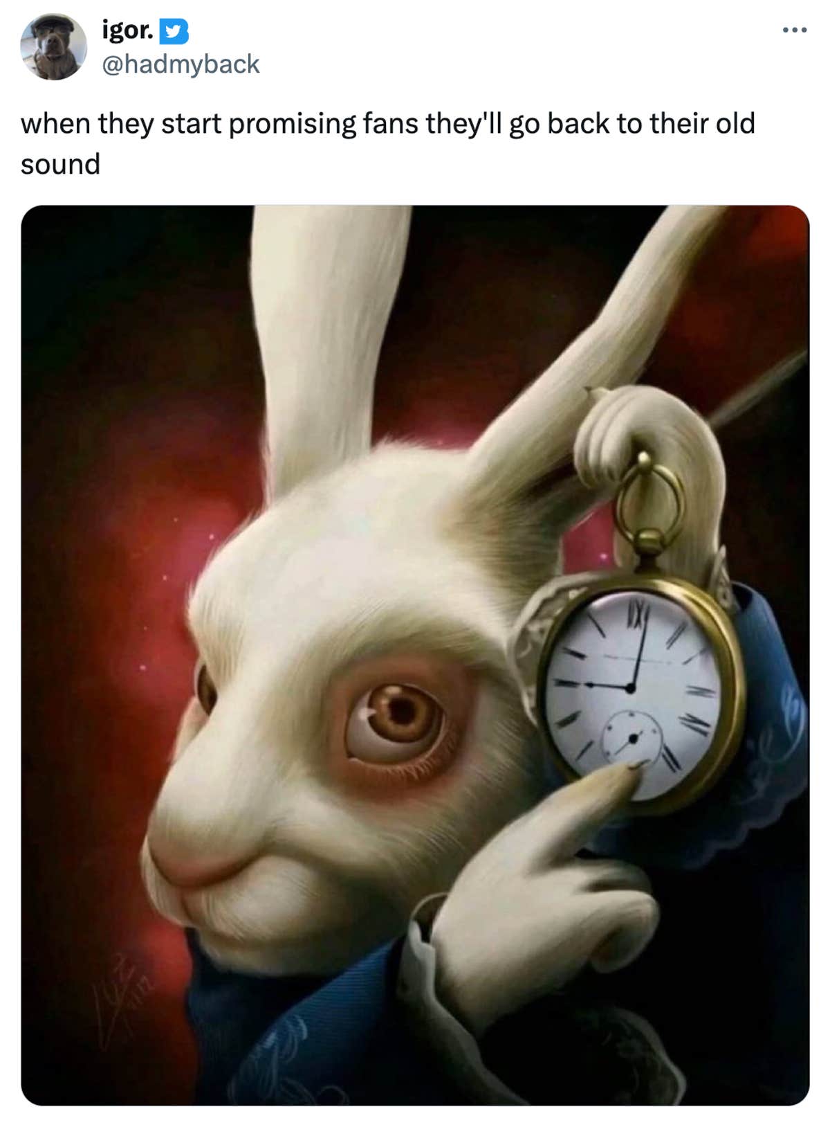 The “white rabbit pointing at a clock” meme explained: origins, meaning ...