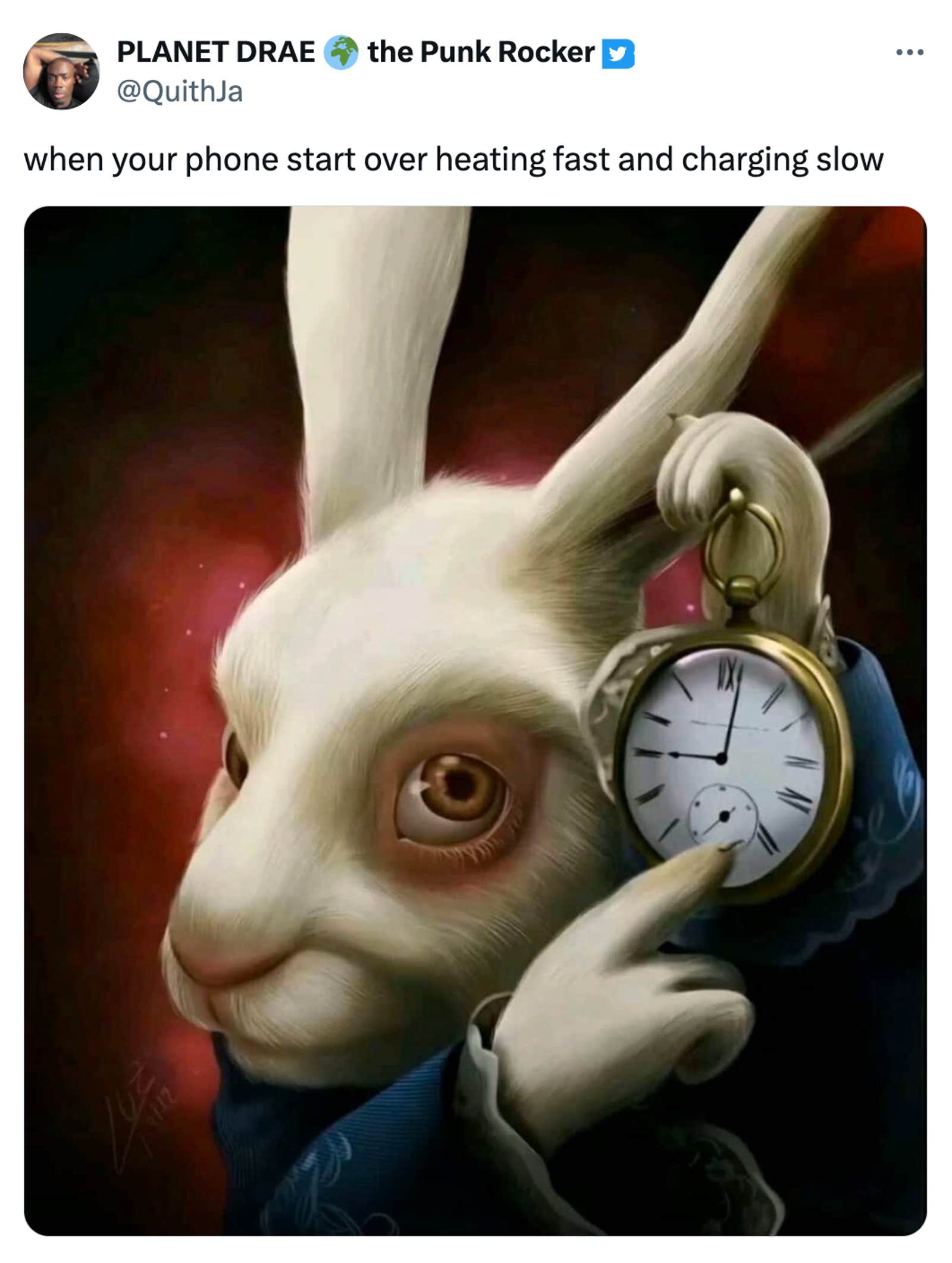 The “white rabbit pointing at a clock” meme explained: origins, meaning ...