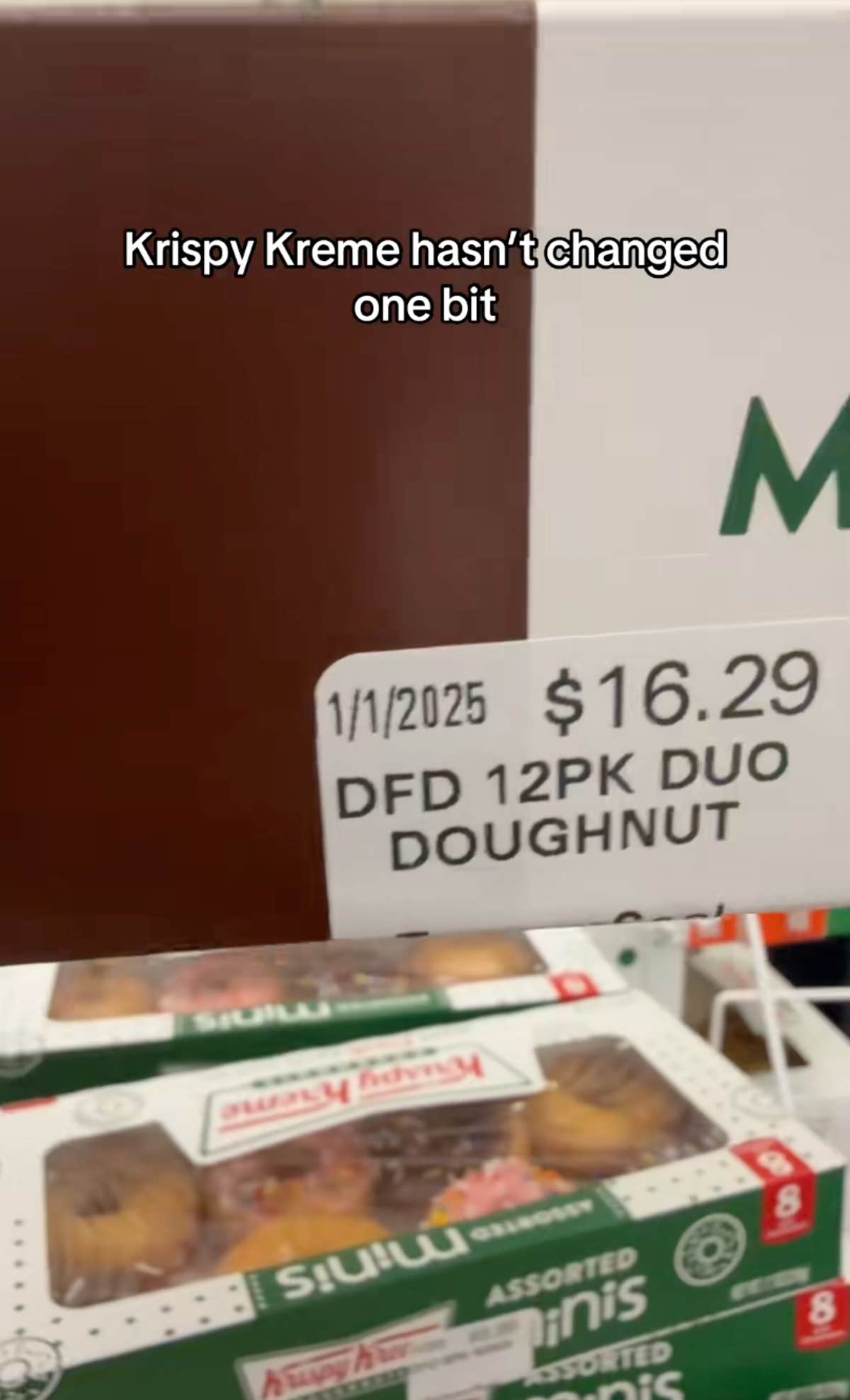 "Do not buy these": Shopper picks up a box of Krispy Kreme donuts at Walmart. Then he notices ...