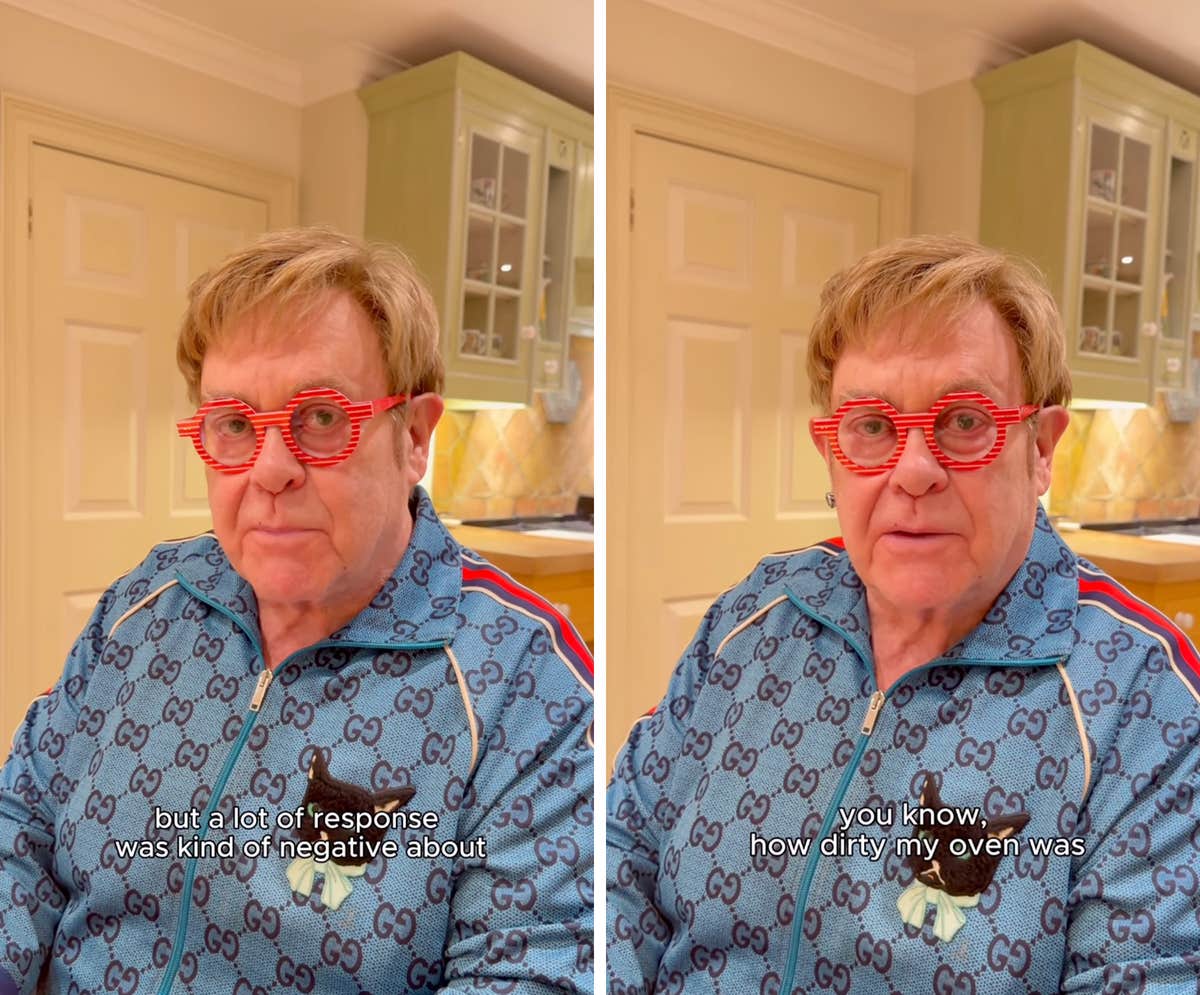 Watch Elton John clean his oven after getting shamed on Instagram