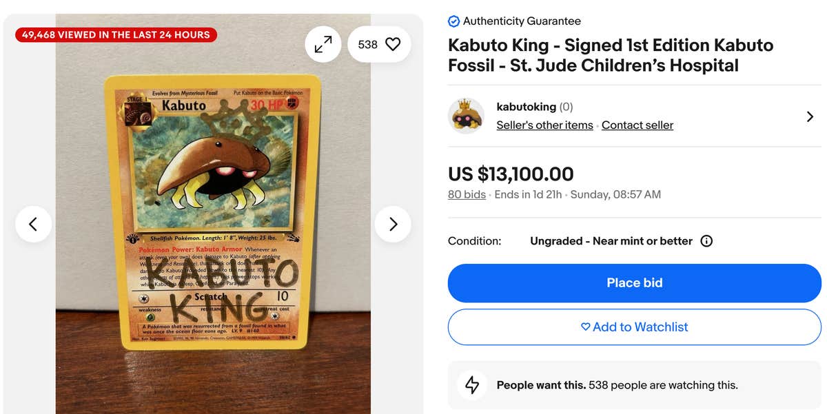 Kabuto King is Buying Up First Edition Pokemon Cards