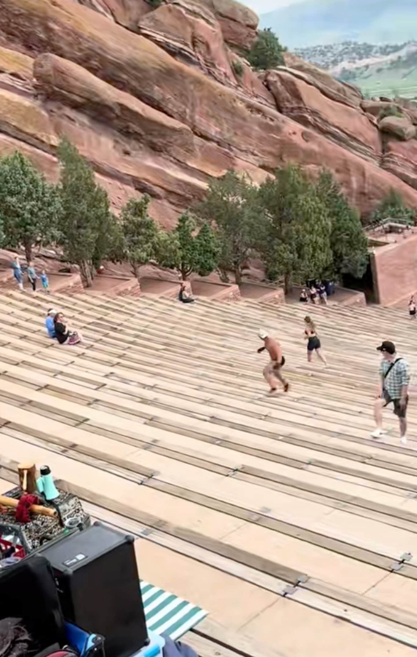 Man's workout at Red Rocks ampitheatre stuns the internet