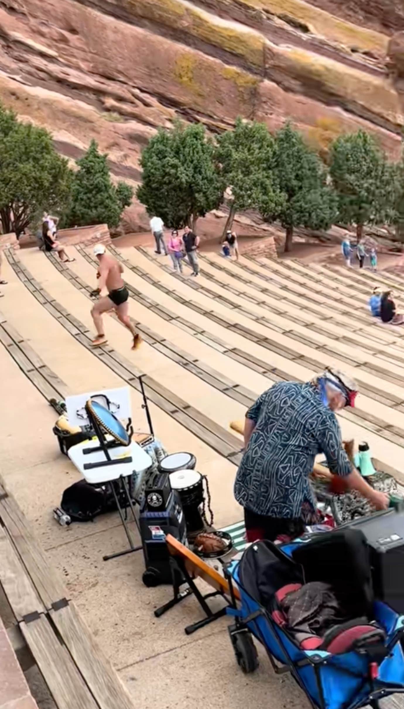 Man's workout at Red Rocks ampitheatre stuns the internet