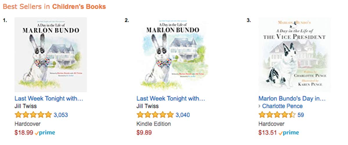 John Oliver's Gay Bunny Book Outsells Mike Pence's 'Marlon Bundo' Book