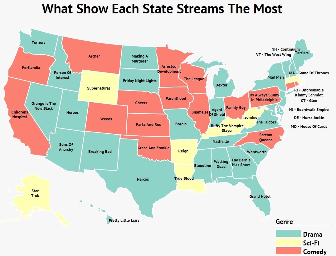 Search map shows what people want to watch on Netflix, Hulu, and Amazon ...