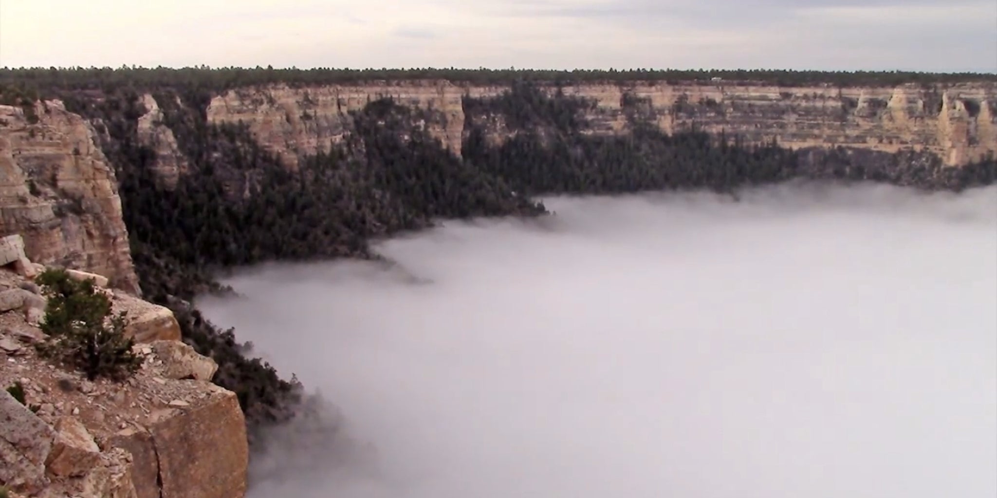 A rare cloud inversion makes the Grand Canyon look downright mystical