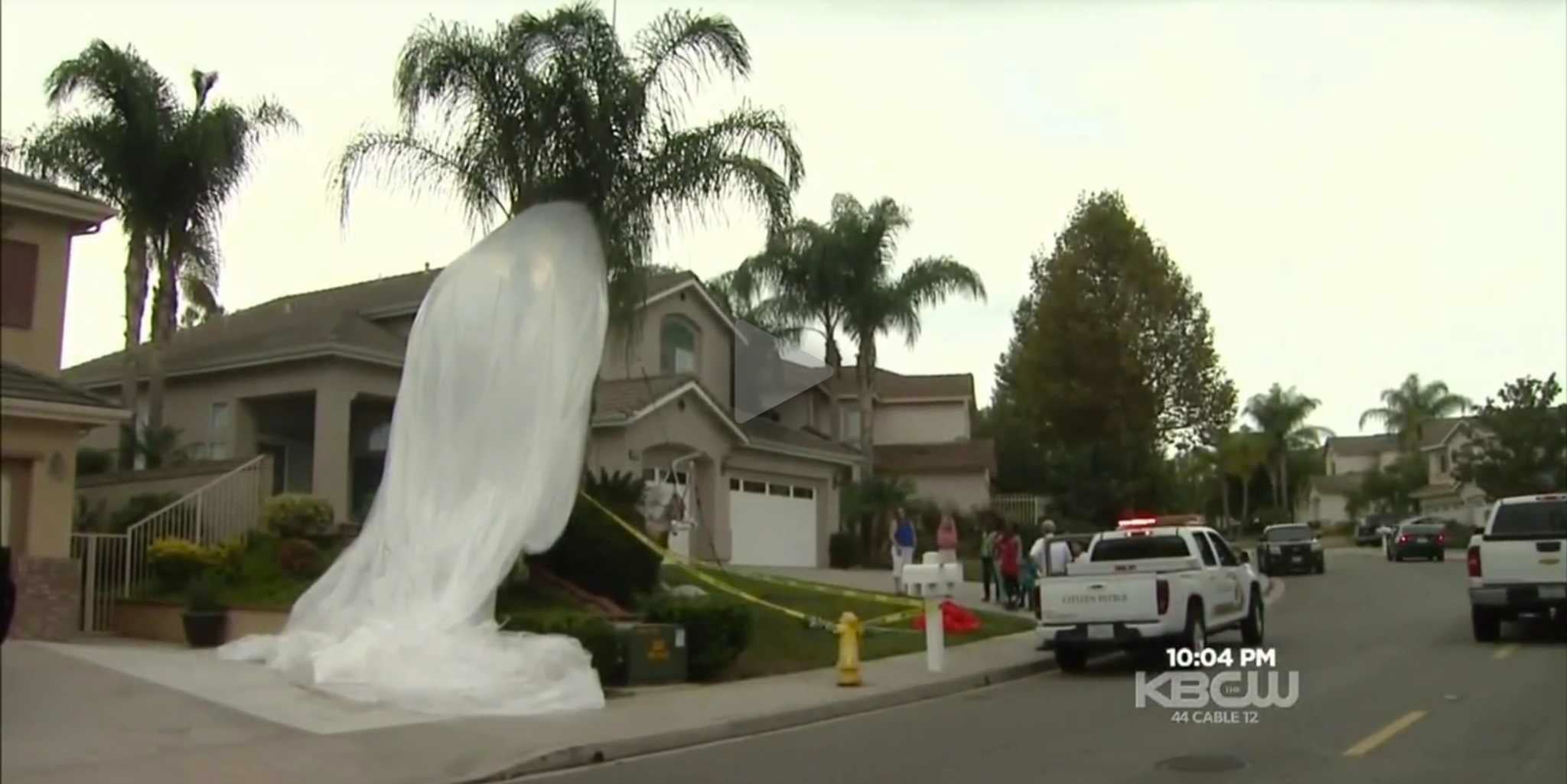 One of Google's Project Loon balloons crashed into someone's yard