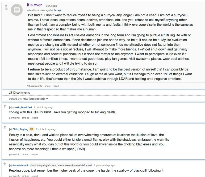 Reddit Bans r/incels After Members Advocate Rape