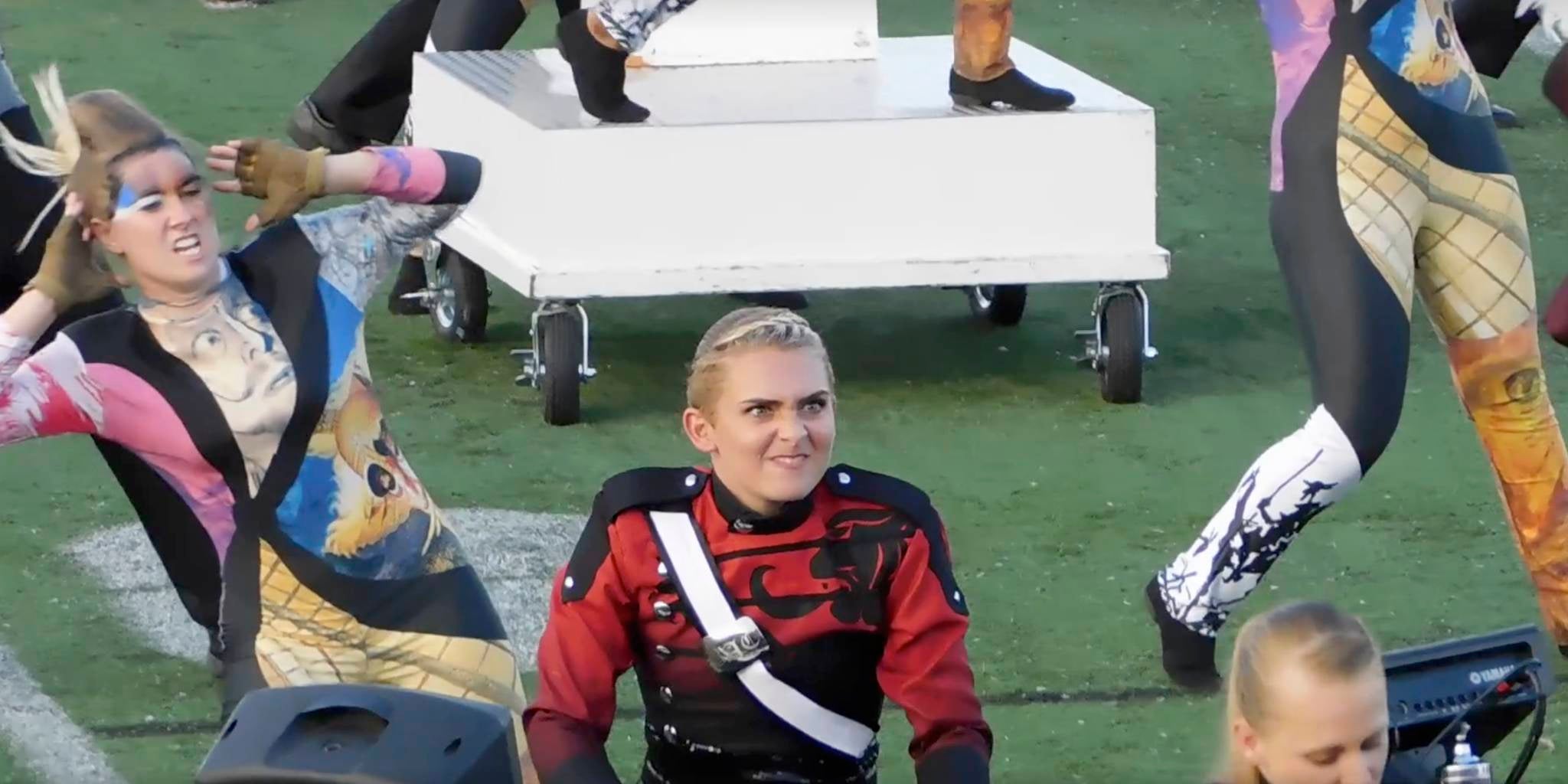 This drum corps keyboardist makes the most metal faces you've ever seen