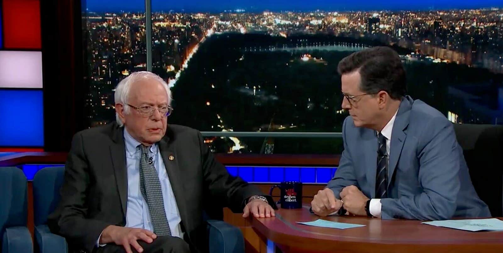 Bernie Sanders Joins Stephen Colbert to Talk Hillary Clinton's New Book Bernie Sanders Joins Stephen Colbert to Talk Hillary Clinton's New Book