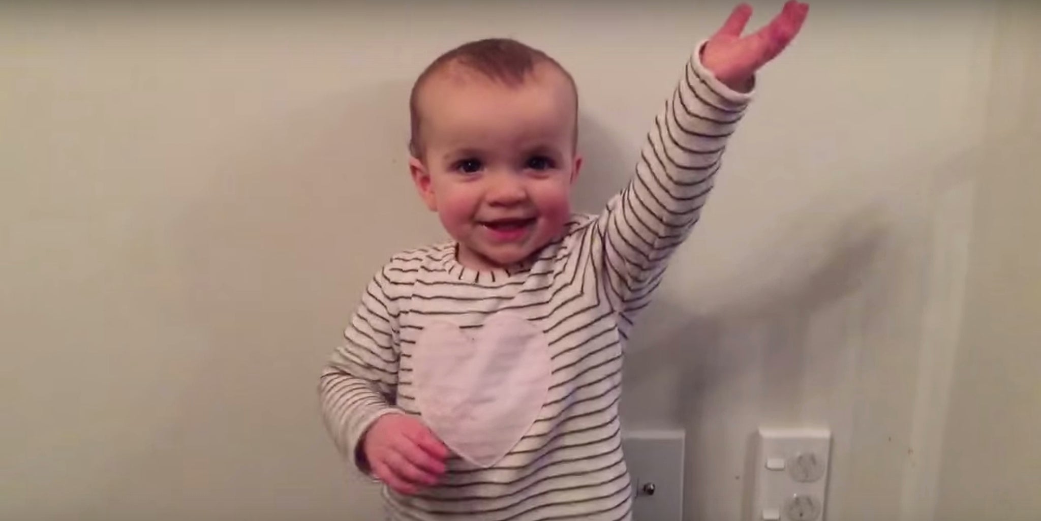 Toddler and magician-in-training makes her own hand disappear