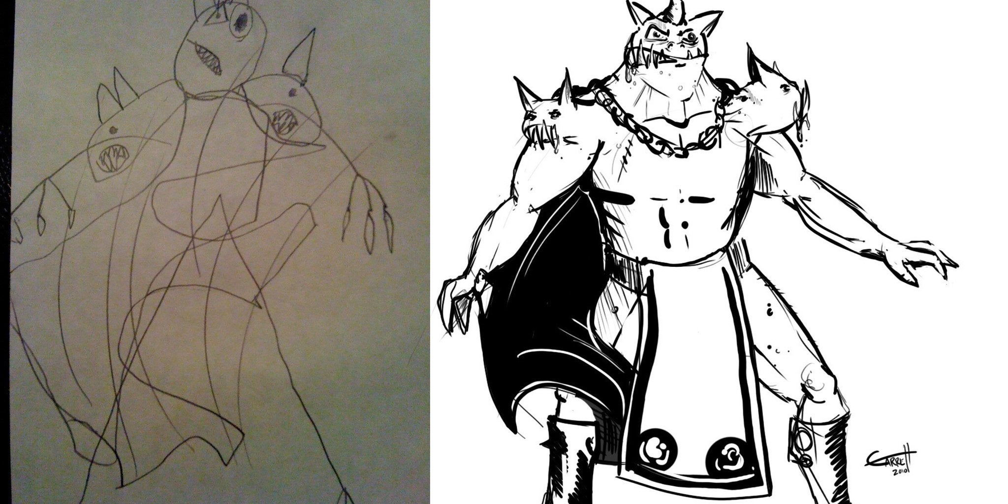 Redditor turns kids' drawings into professional art