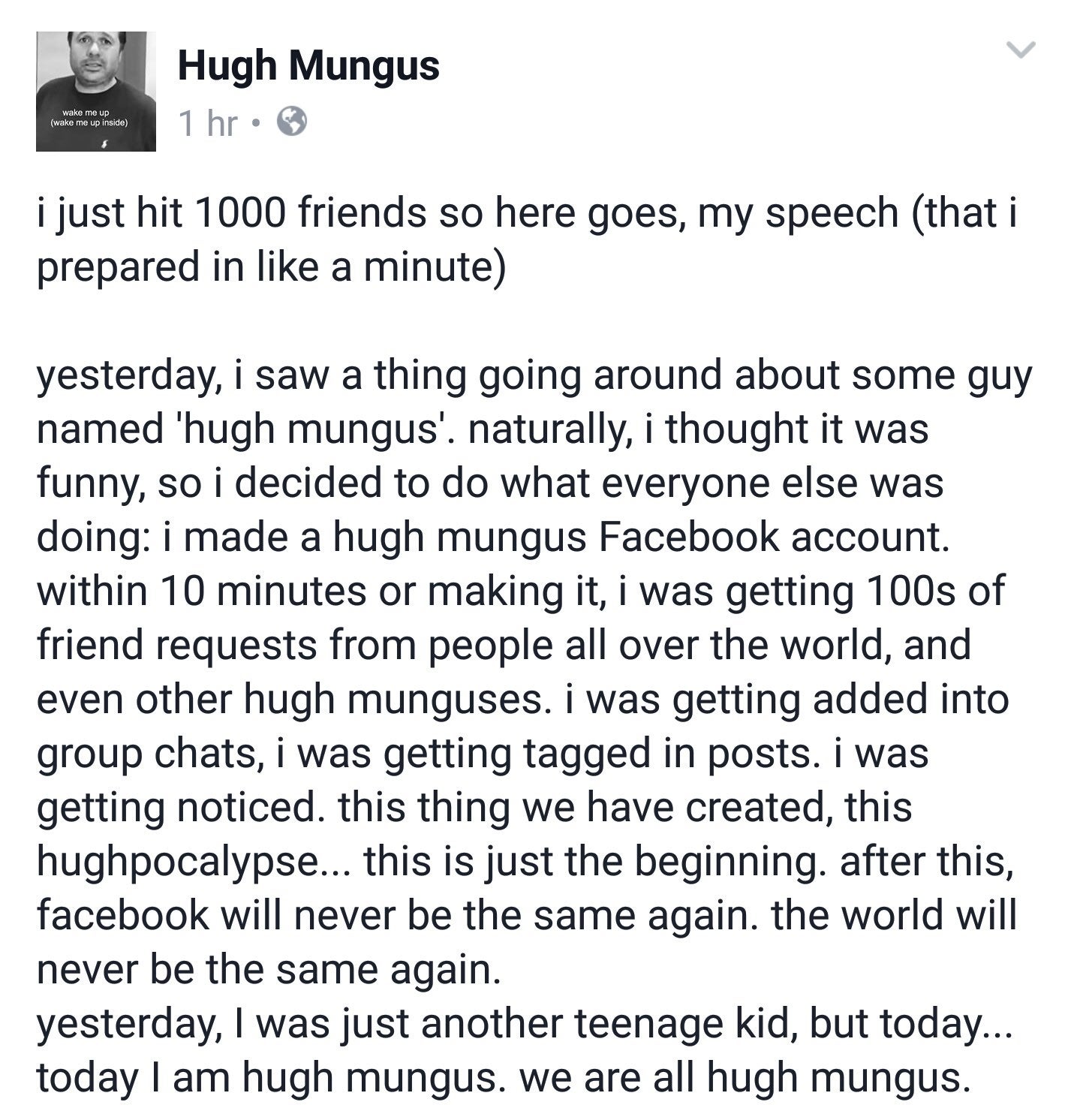 Hugh Mungus Facebook Meme Mocks 'Triggered' Woman