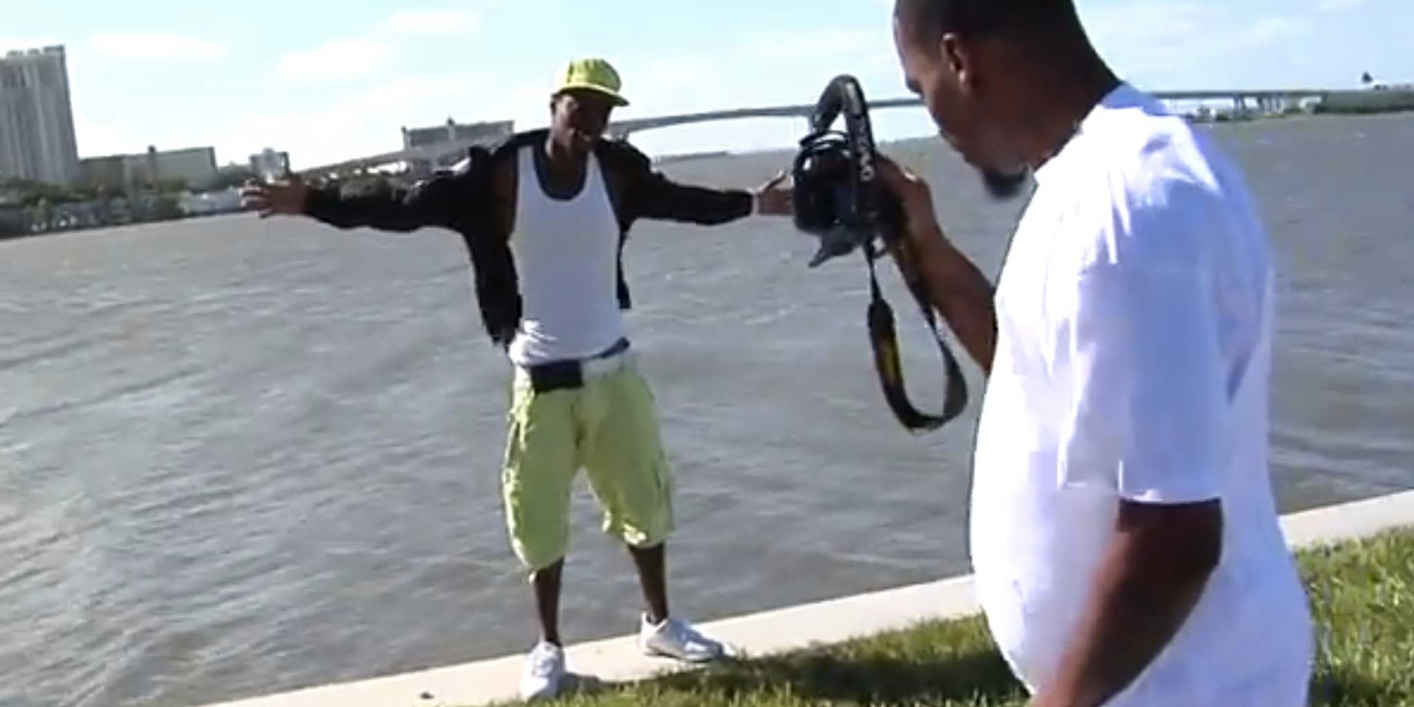 Florida rapper falls into harbor during windy photo shoot