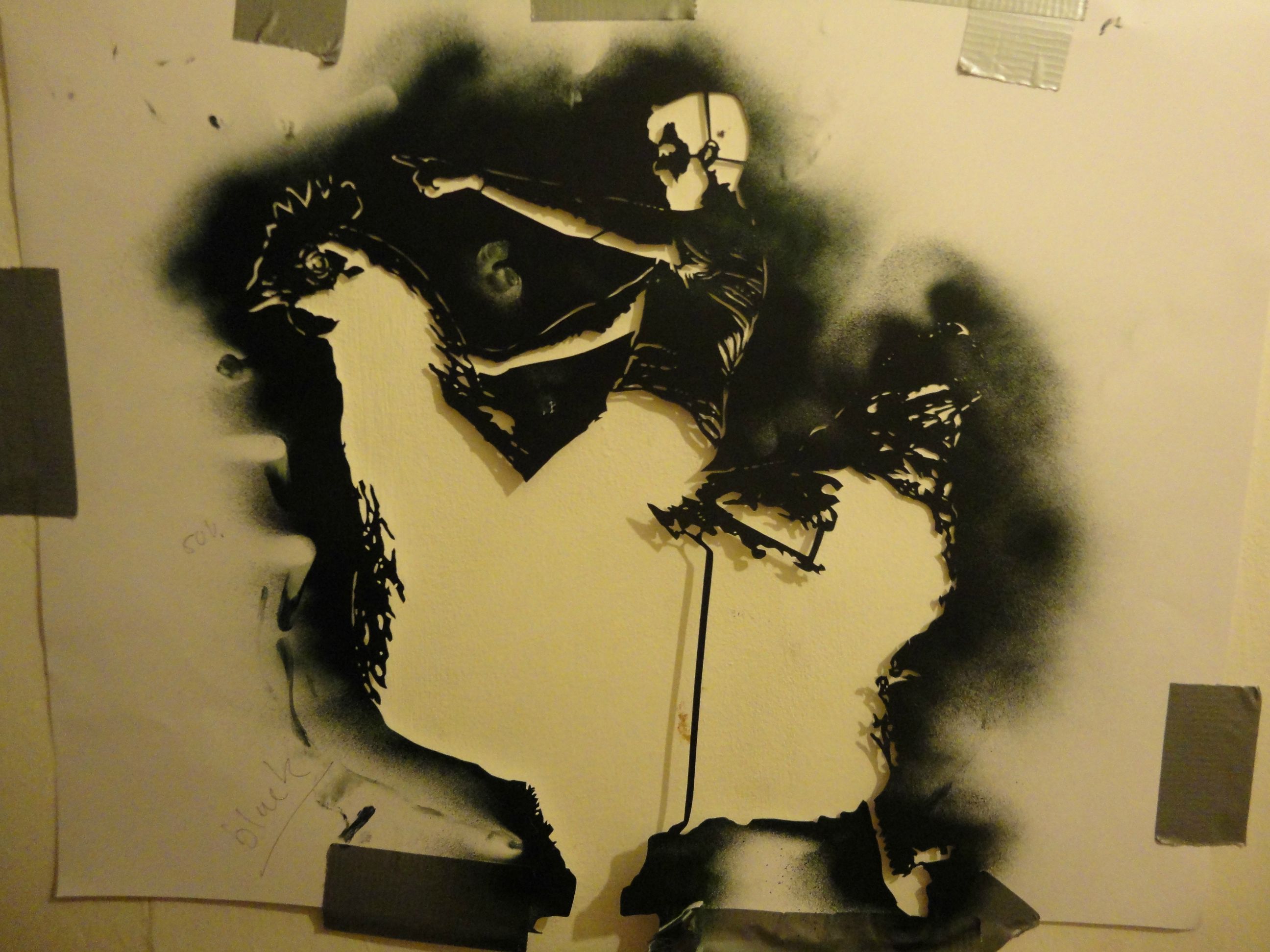 How a guy riding a chicken became an overnight street art sensation